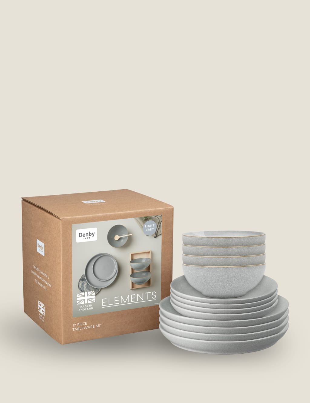 12 Piece Elements Coupe Dinner Set | Denby | M&S