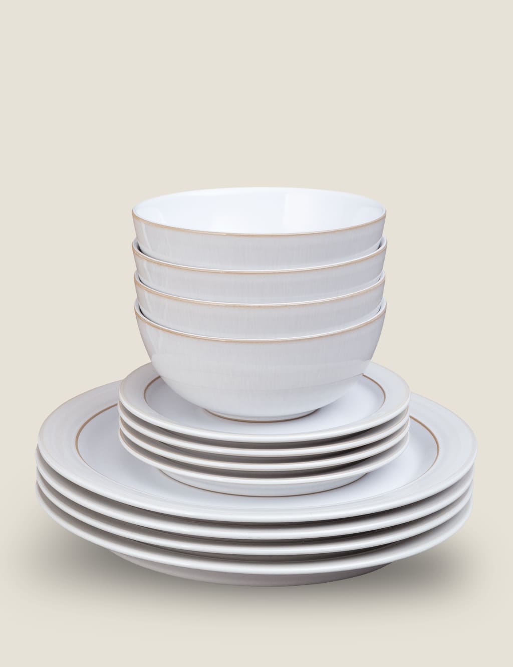 12 Piece Natural Canvas Dinner Set | Denby | M&S