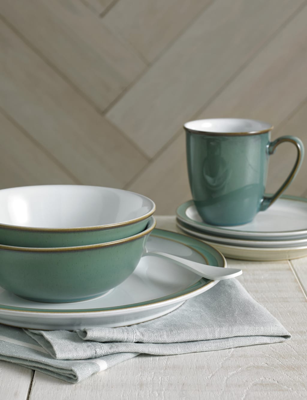 12 Piece Regency Green Dinner Set | Denby | M&S