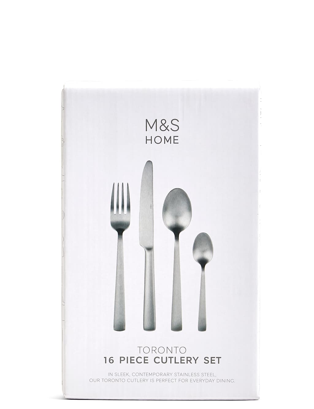 16 Piece Toronto Brushed Cutlery Set | M&S