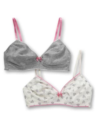 2 Pack Cotton Rich Non-Padded Non-Wired Assorted Bras | Angel | M&S