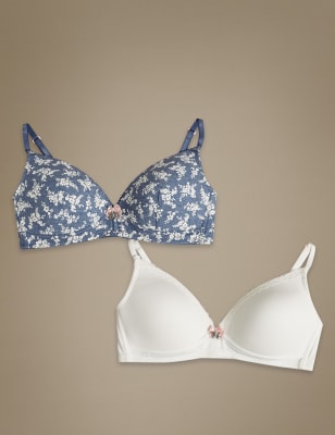 2 Pack Padded Full Cup First Bras | Angel | M&S