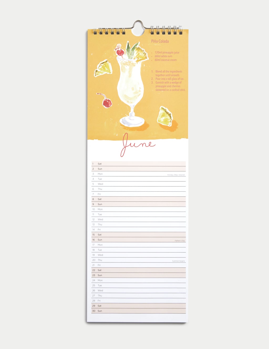 2024 Slimline Calendar - Cocktails Design | M&S