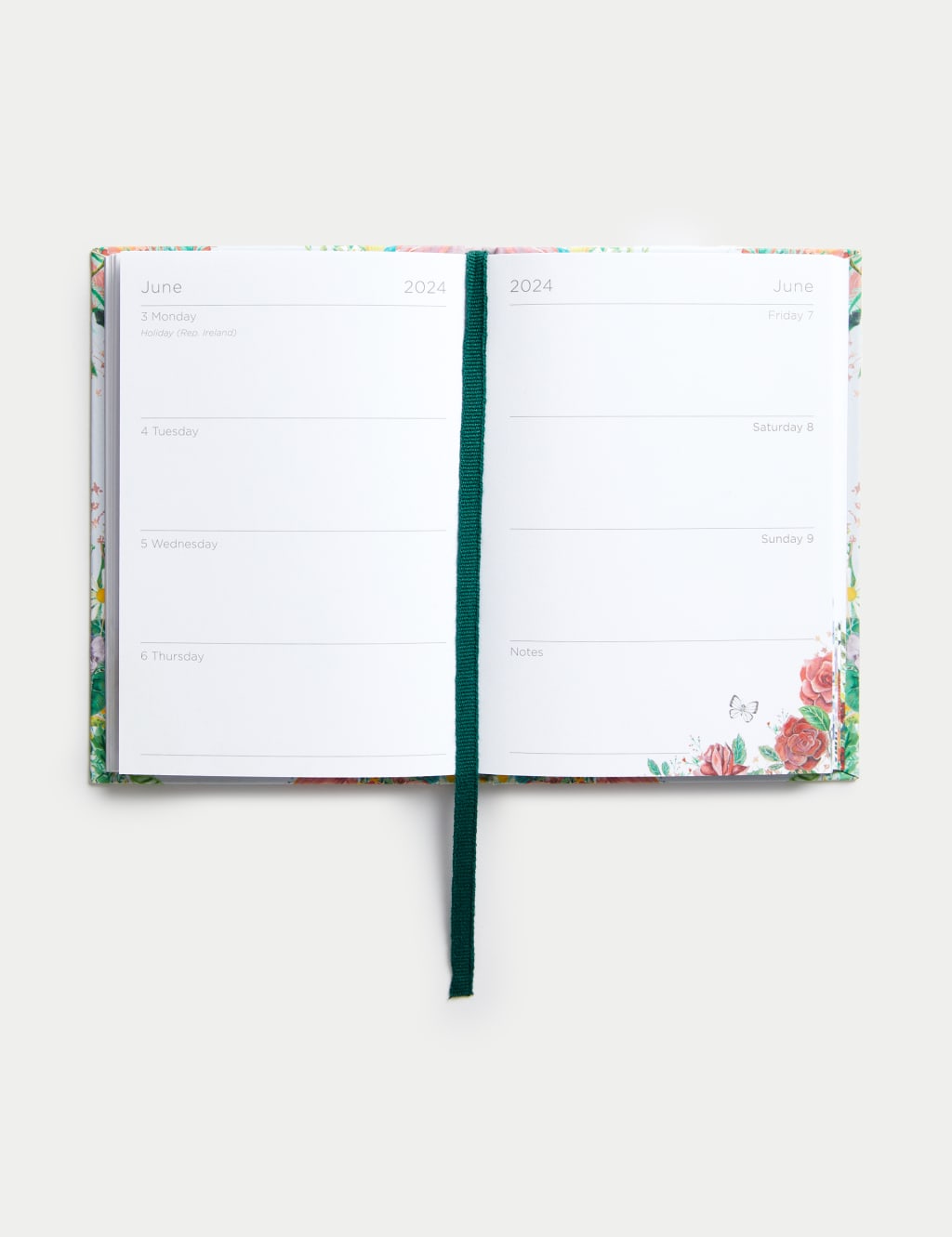 2024 Small A6 Week to View Diary - Wildflower Meadow Design | M&S