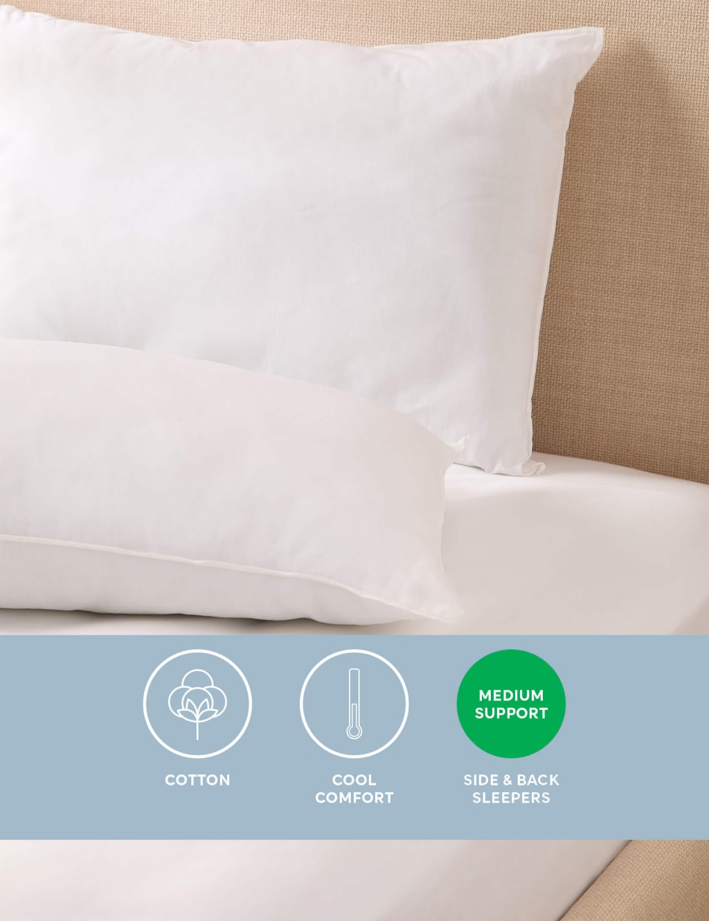2pk Comfortably Cool Medium Pillows | M&S Collection | M&S
