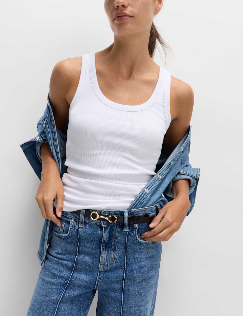 2pk Cotton Rich Ribbed Vests | M&S Collection | M&S