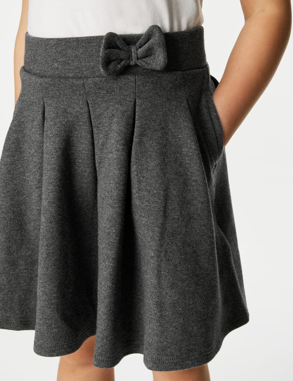 2pk Girls' Jersey Bow School Skirts (2-14 Yrs) | M&S Collection | M&S