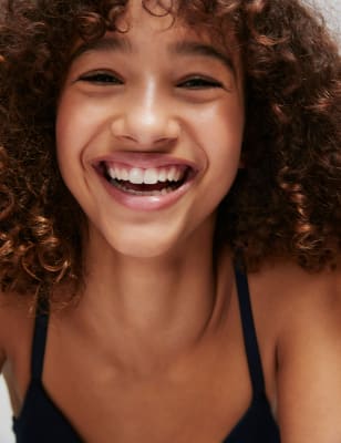 2pk Non Wired Cotton Rich Ribbed First Bras AA-D | M&S Collection | M&S