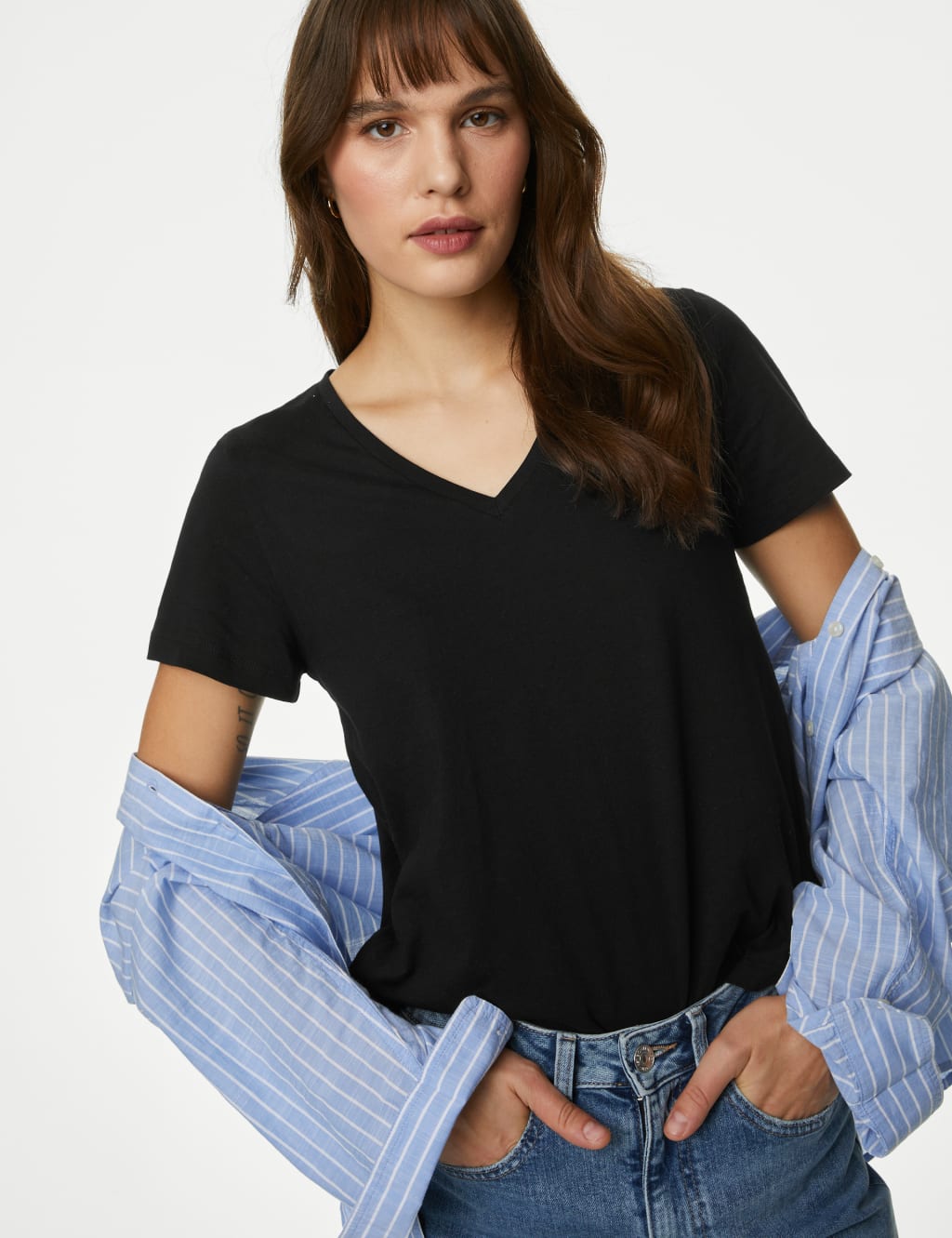 2pk Pure Cotton V-Neck T-Shirts | M&S Collection | M&S