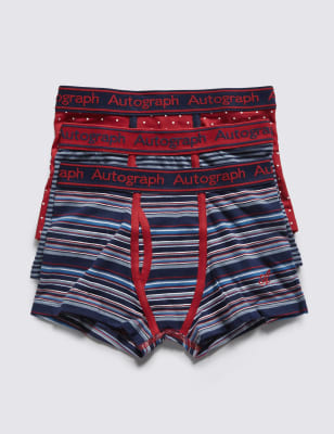 3 Pack Cotton Rich Assorted Trunks (7-16 Years) | Autograph | M&S