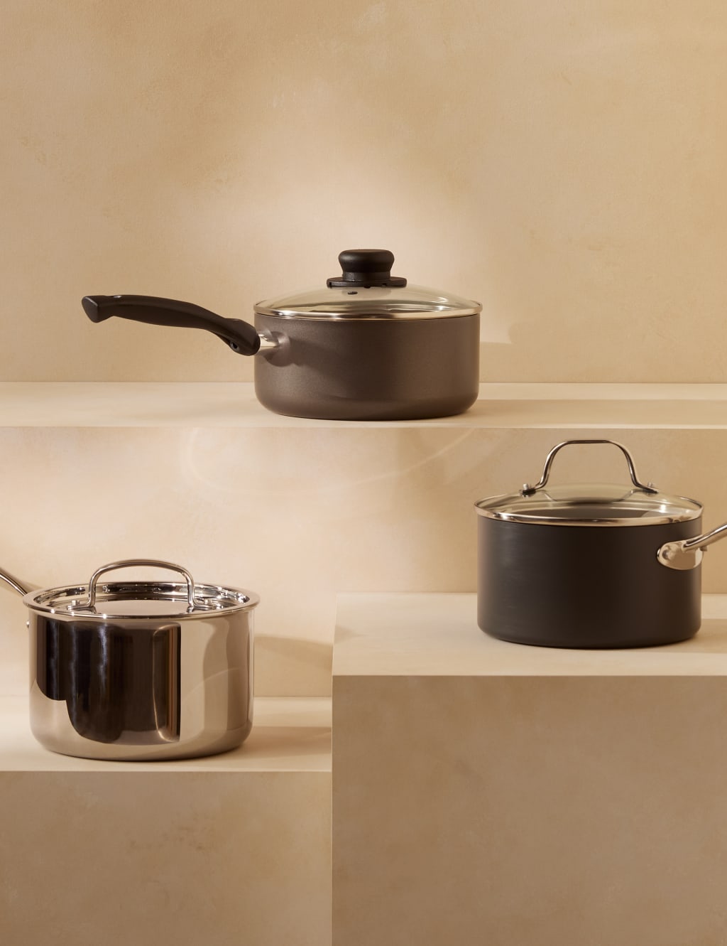 3 Piece Tri Ply Pan Set | M&S Collection | M&S