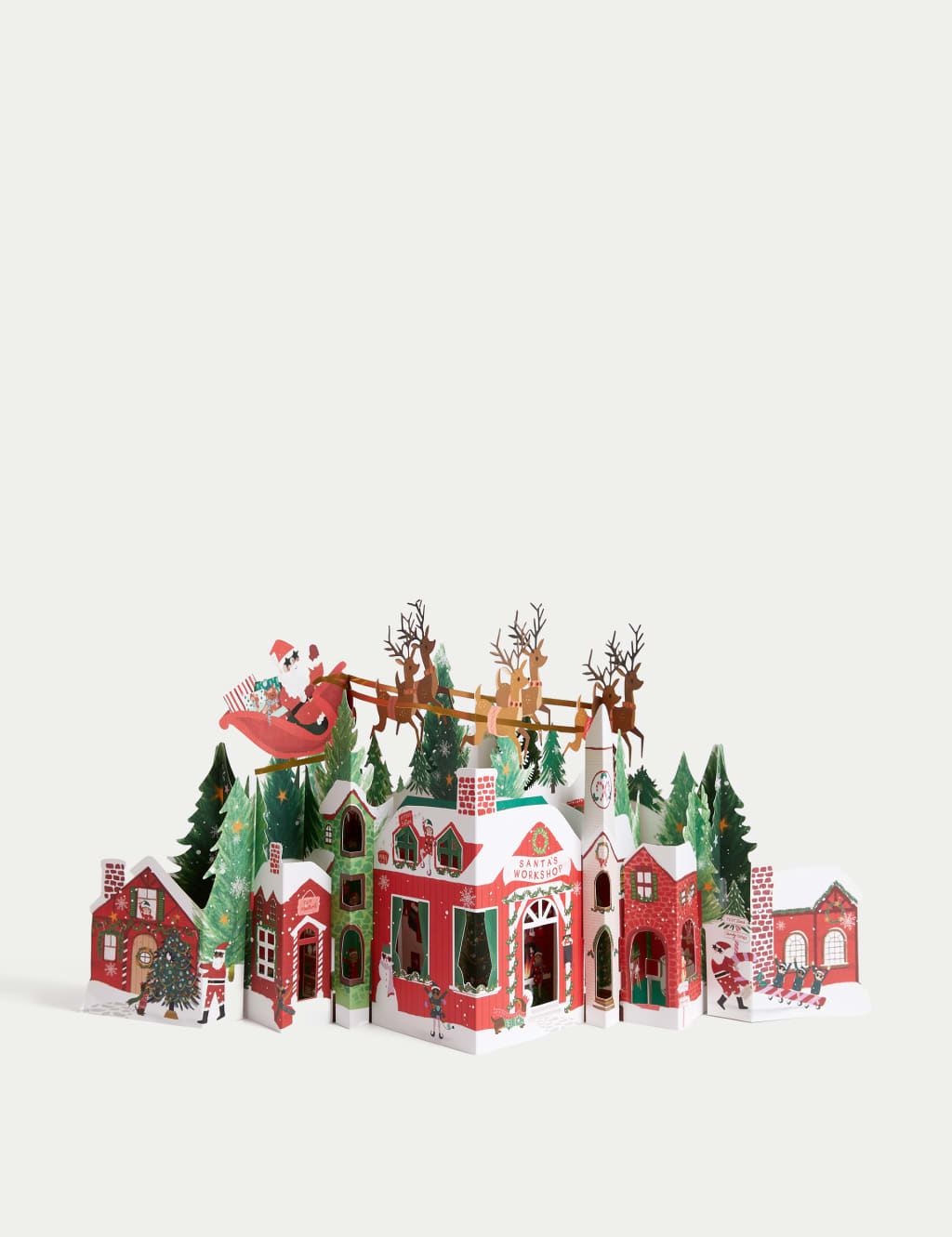 3D Santa's Workshop Charity Christmas Card | M&S