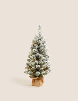 3ft Pre-lit Snowy Christmas Tree | M&S