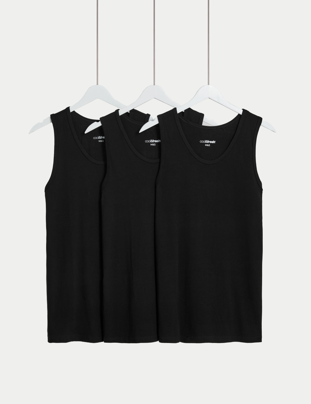 3pk Cotton Rich Cool & Fresh™ Vests | M&S Collection | M&S