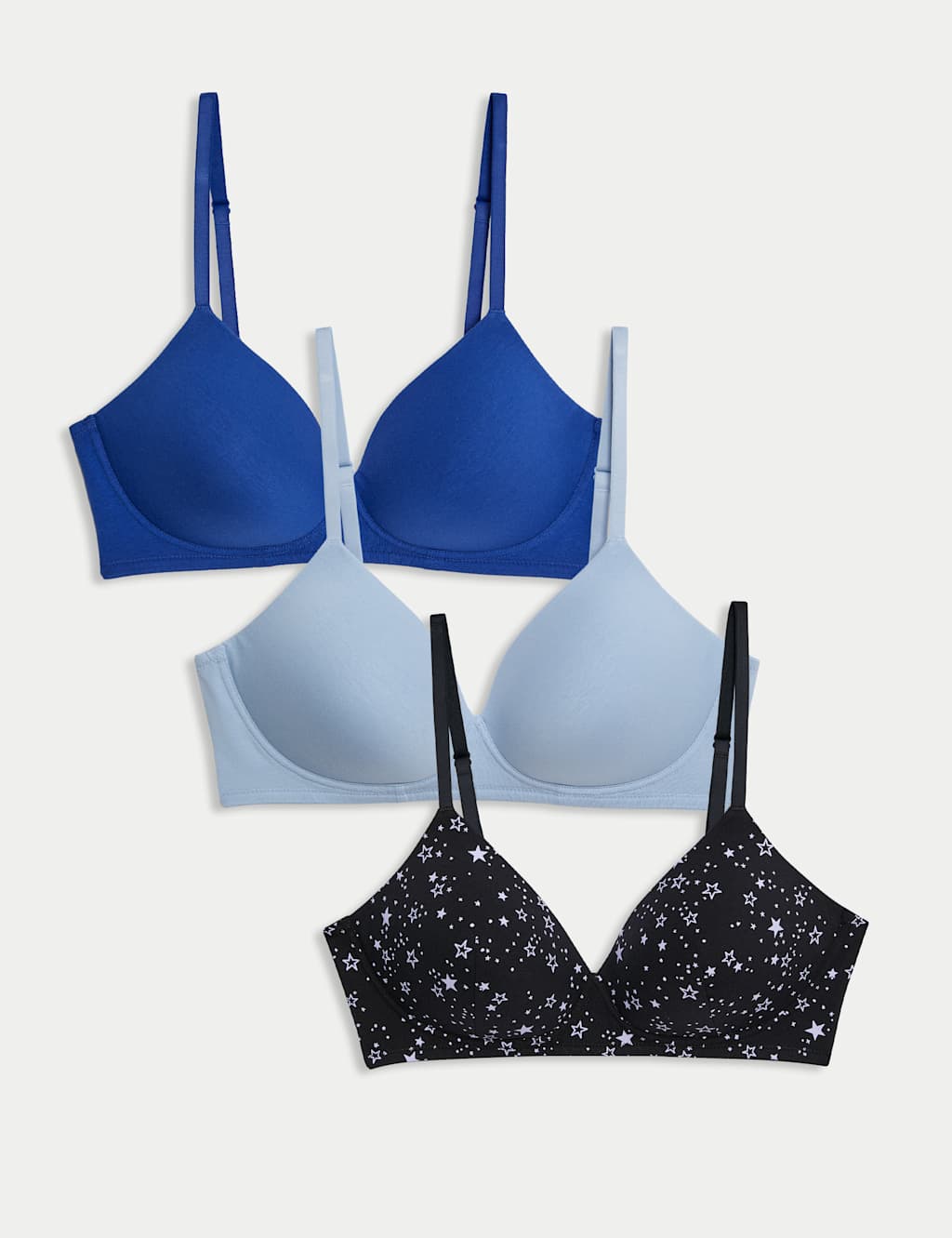 3pk Cotton Rich Non Wired T-Shirt Bras (A-E) | M&S Collection | M&S