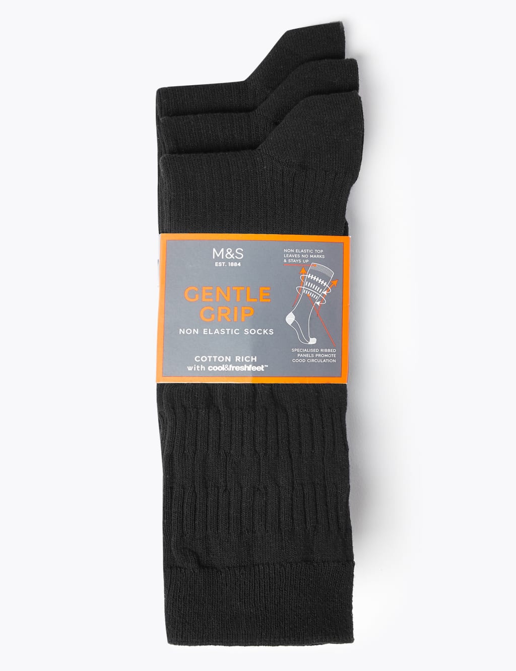 3pk Gentle Grip Cool & Fresh™ Socks | M&S Collection | M&S