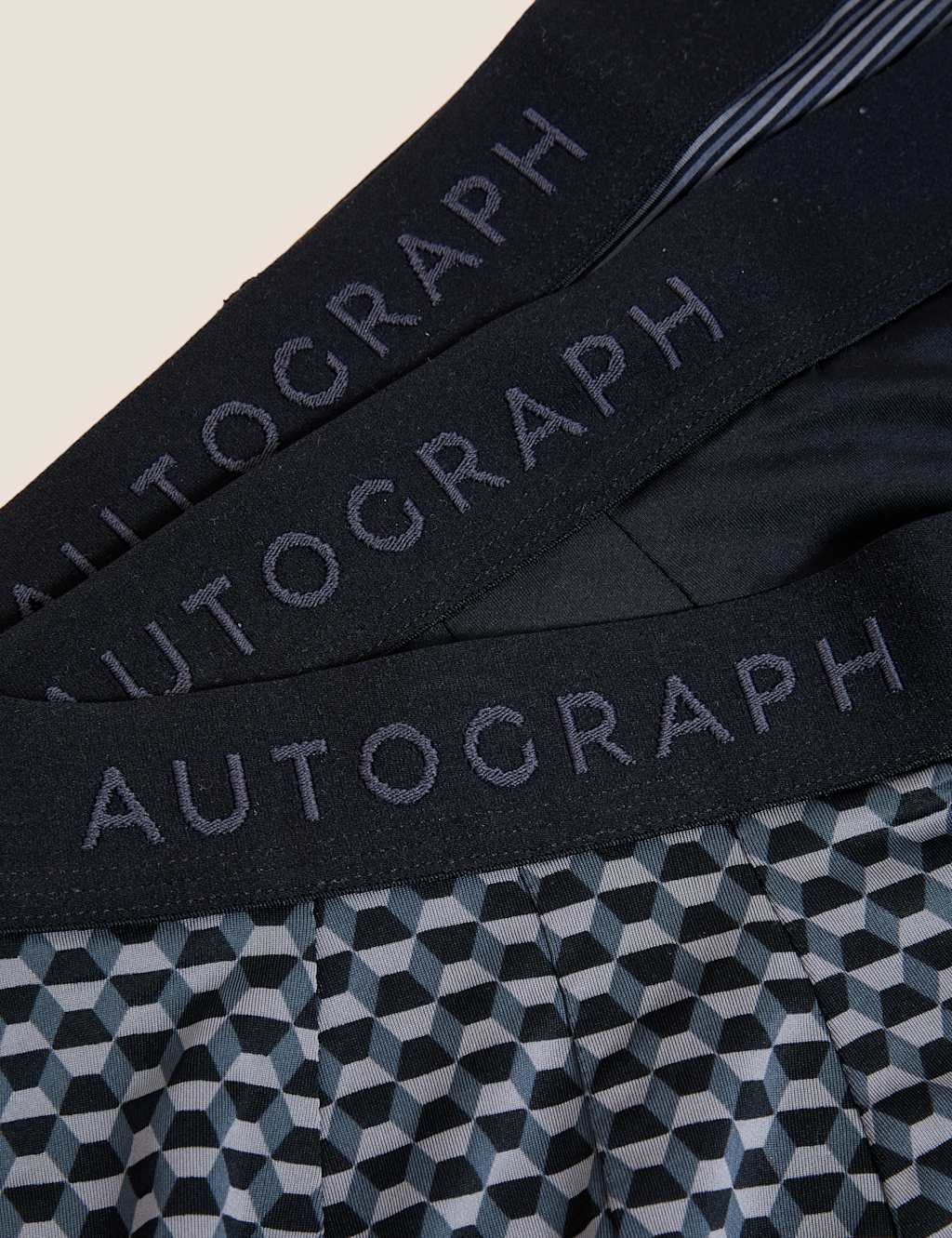 3pk Microskin Assorted Pattern Hipsters | Autograph | M&S