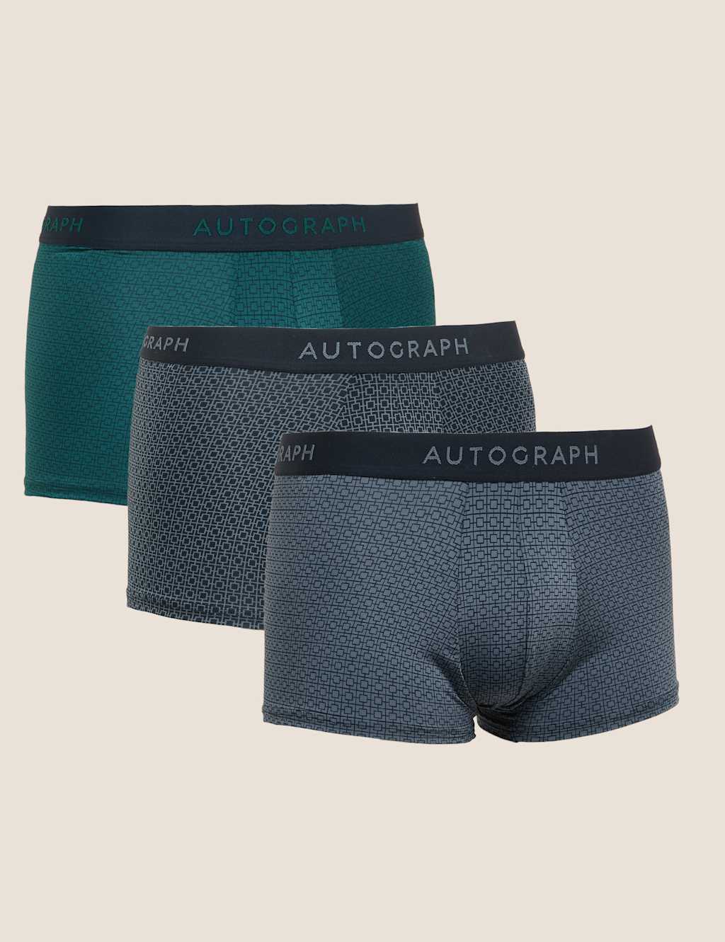 3pk Microskin Geometric Hipsters | Autograph | M&S