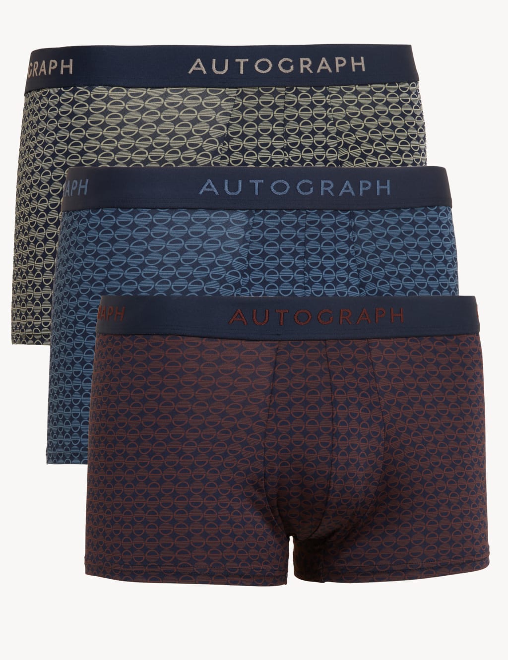 3pk Microskin Geometric Hipsters | Autograph | M&S
