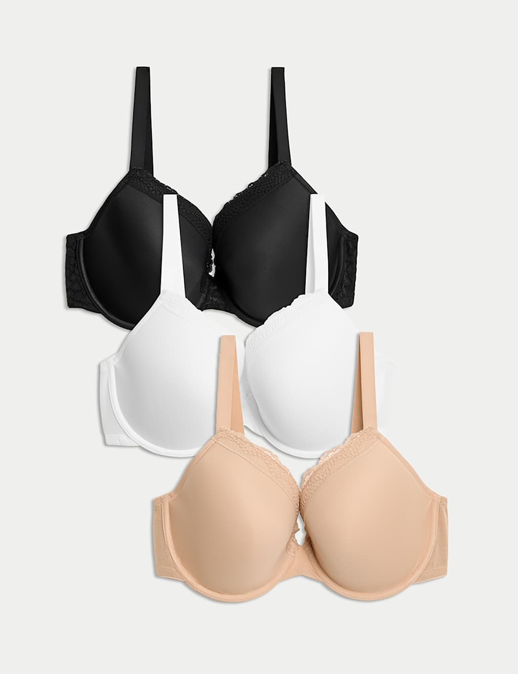 3pk Wired Plunge Bras F-H | M&S Collection | M&S