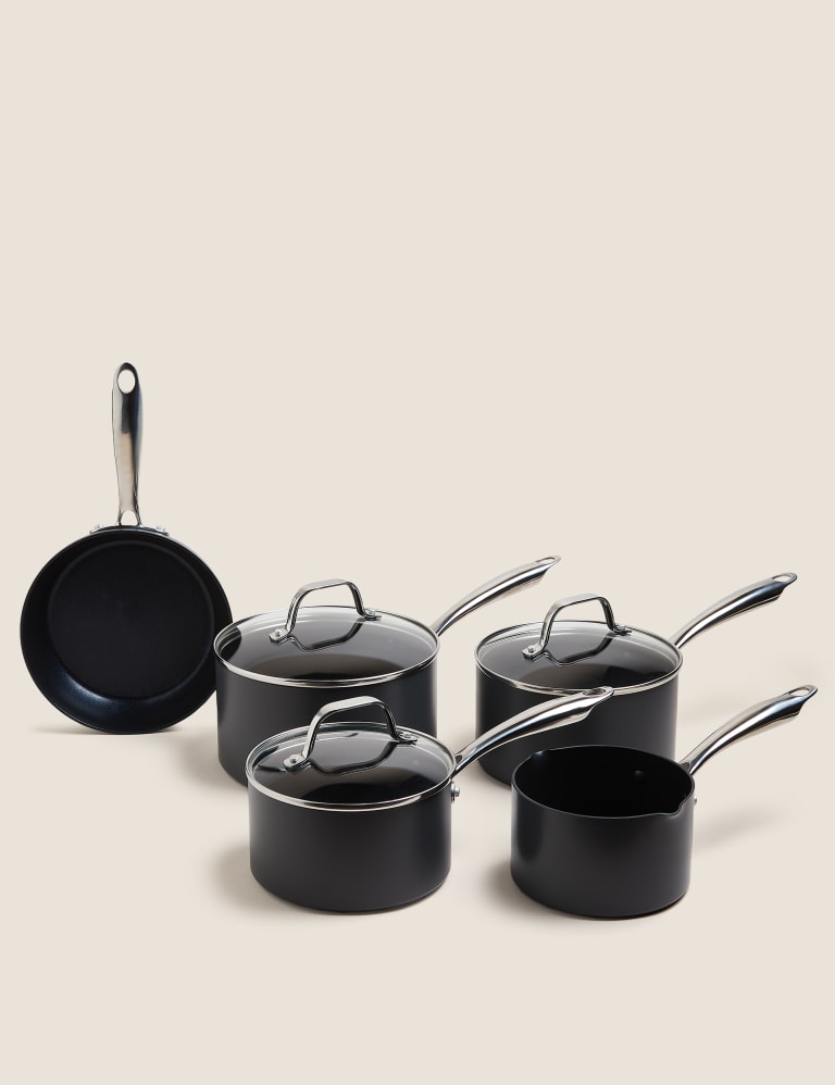 5 Piece Hard Anodised Pan Set | M&S chef | M&S