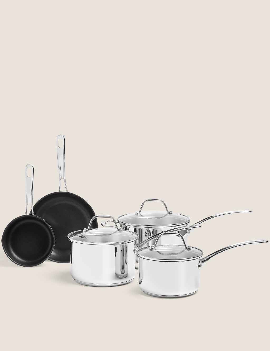 5 Piece Stainless Steel Pan Set | M&S Collection | M&S