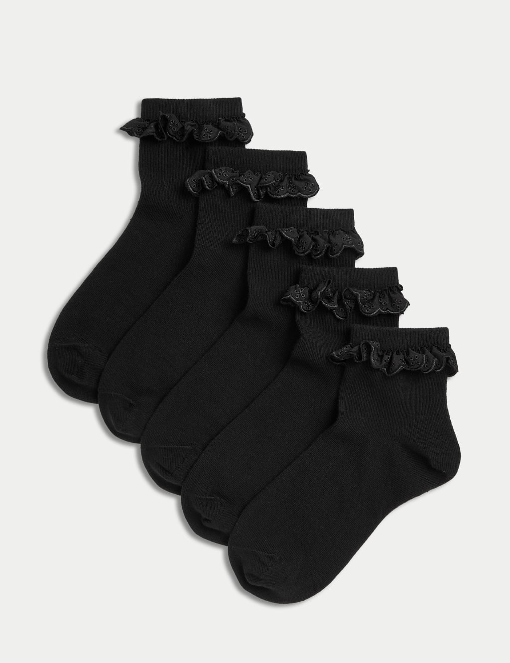 5pk Cotton Blend Frill Socks (6 Small - 7 Large) | M&S Collection | M&S