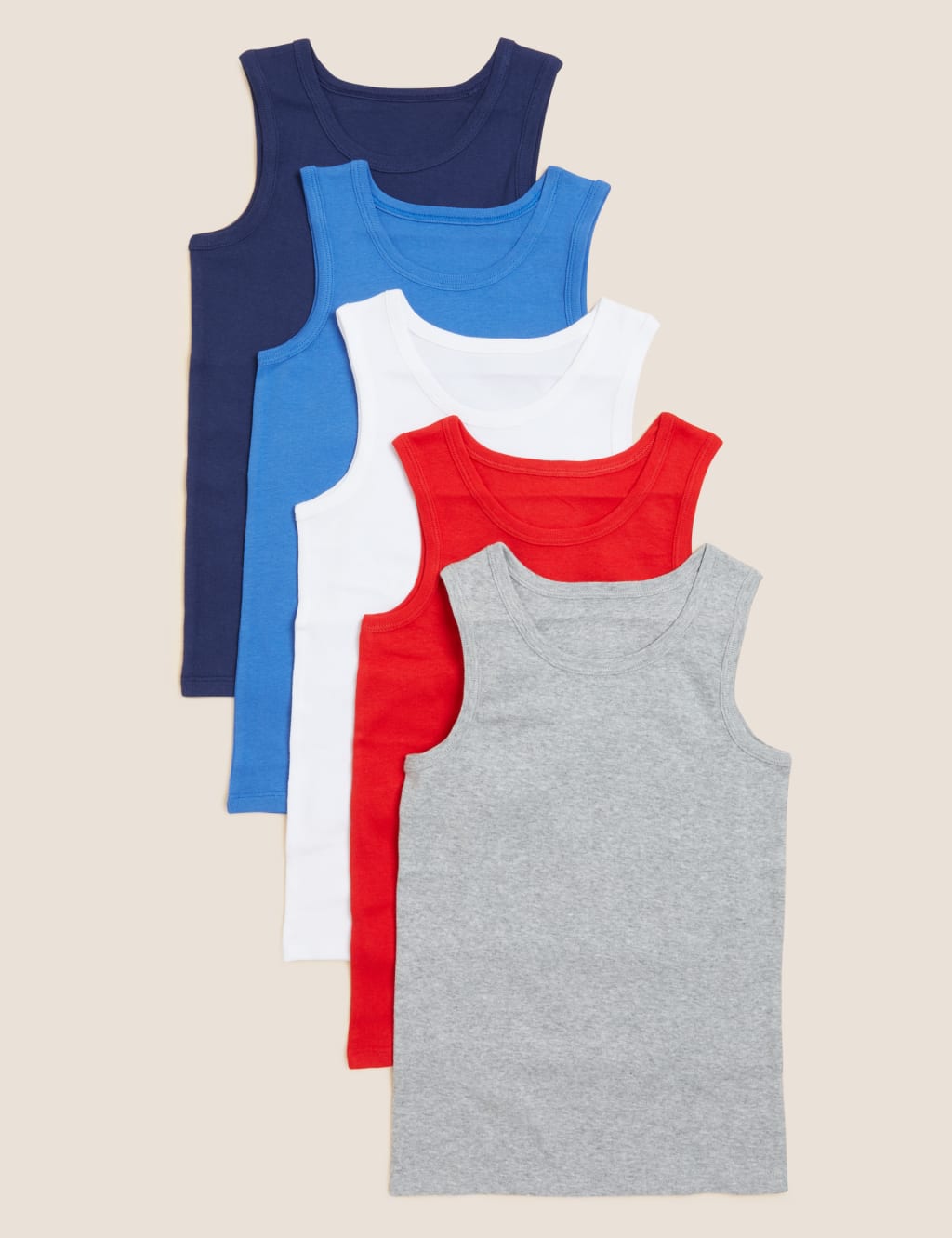 5pk Pure Cotton Vests (2-14 Yrs) | M&S Collection | M&S