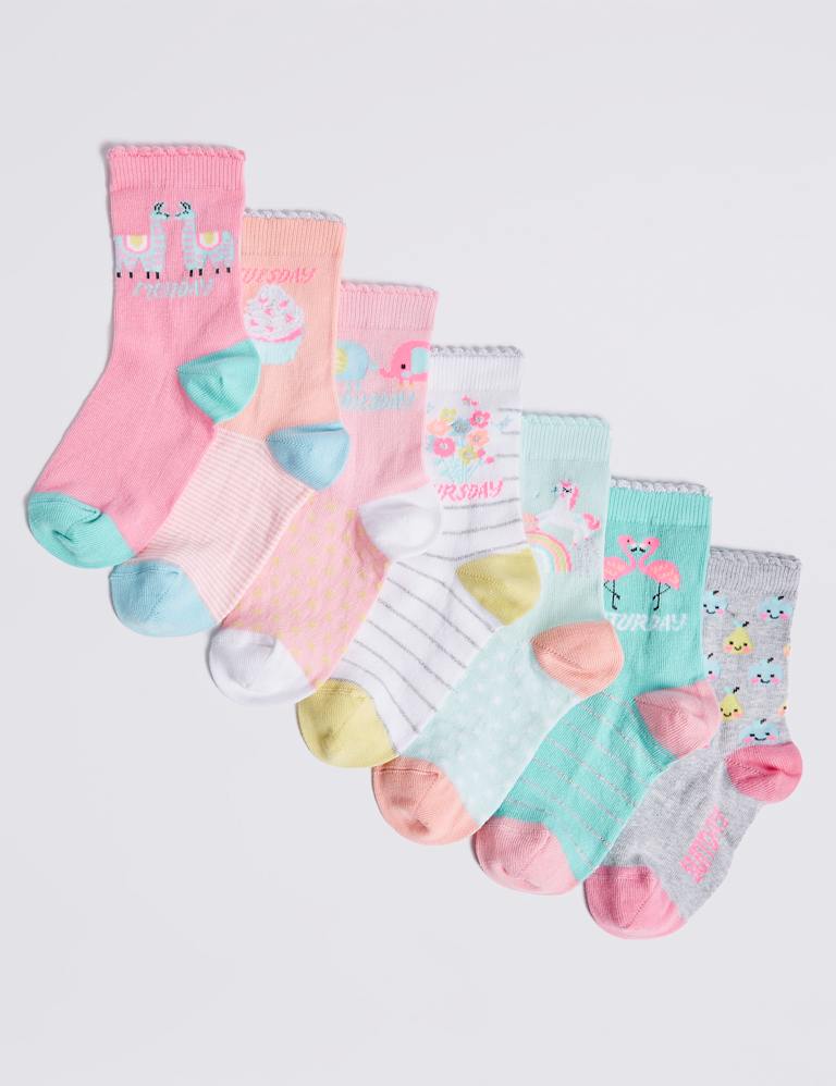 7 Pairs of Days of the Week Socks (1-6 Years) | M&S