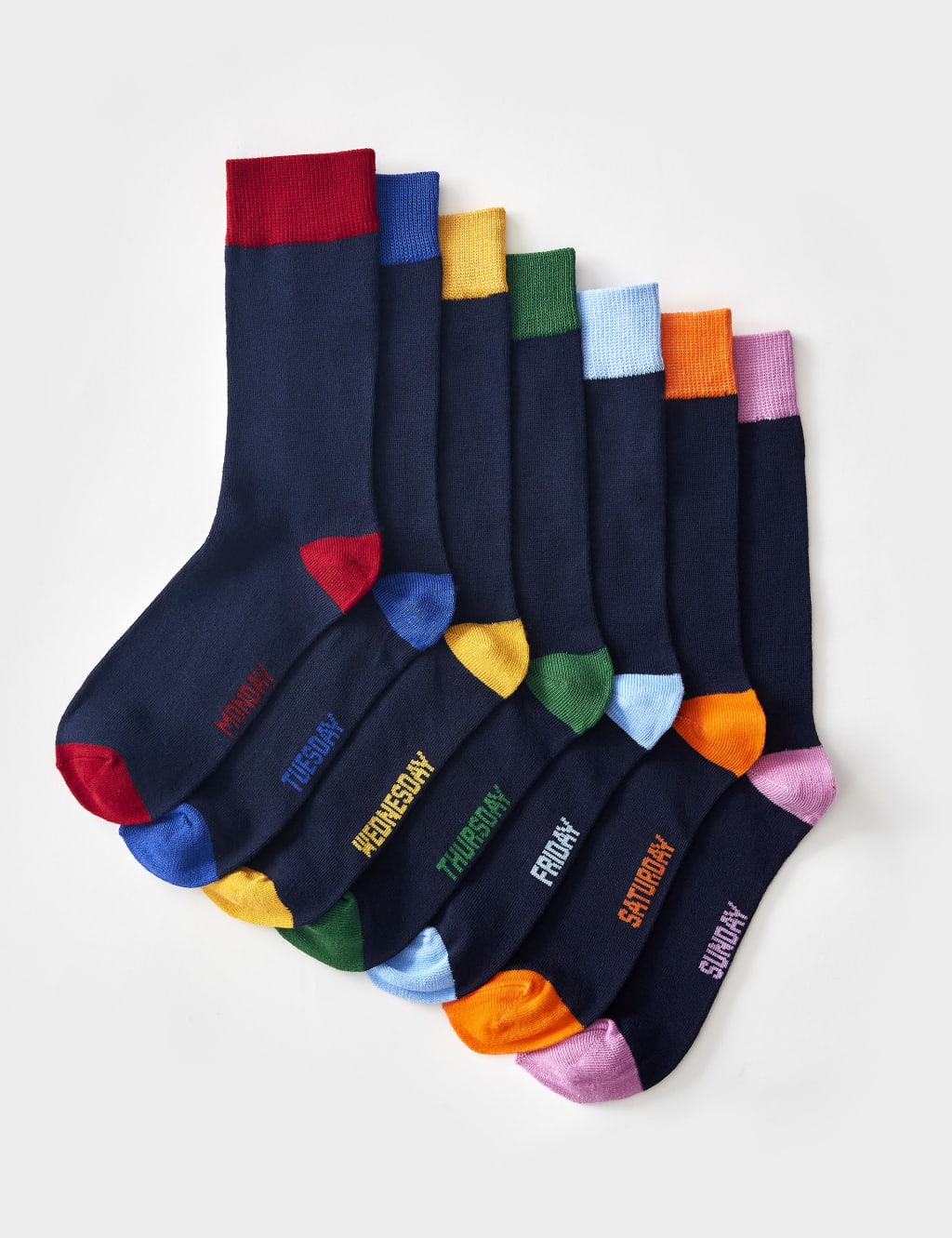 7pk Embroidered Socks | Crew Clothing | M&S
