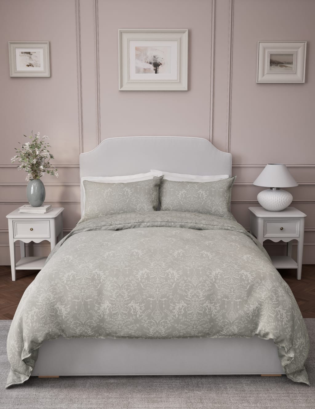 Aida-Alouette Damask Sateen Bedding Set | M&S Collection | M&S