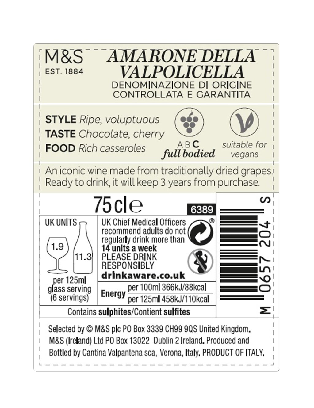 Amarone della Valpolicella - Case of 6 | M&S