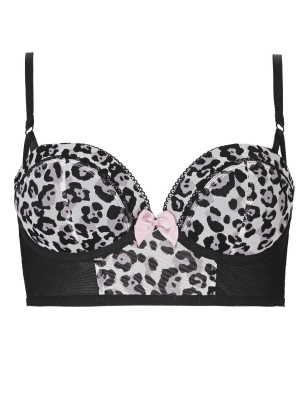 Animal Print Mesh Push-Up Balcony Longline Bra A-E | Limited Collection ...