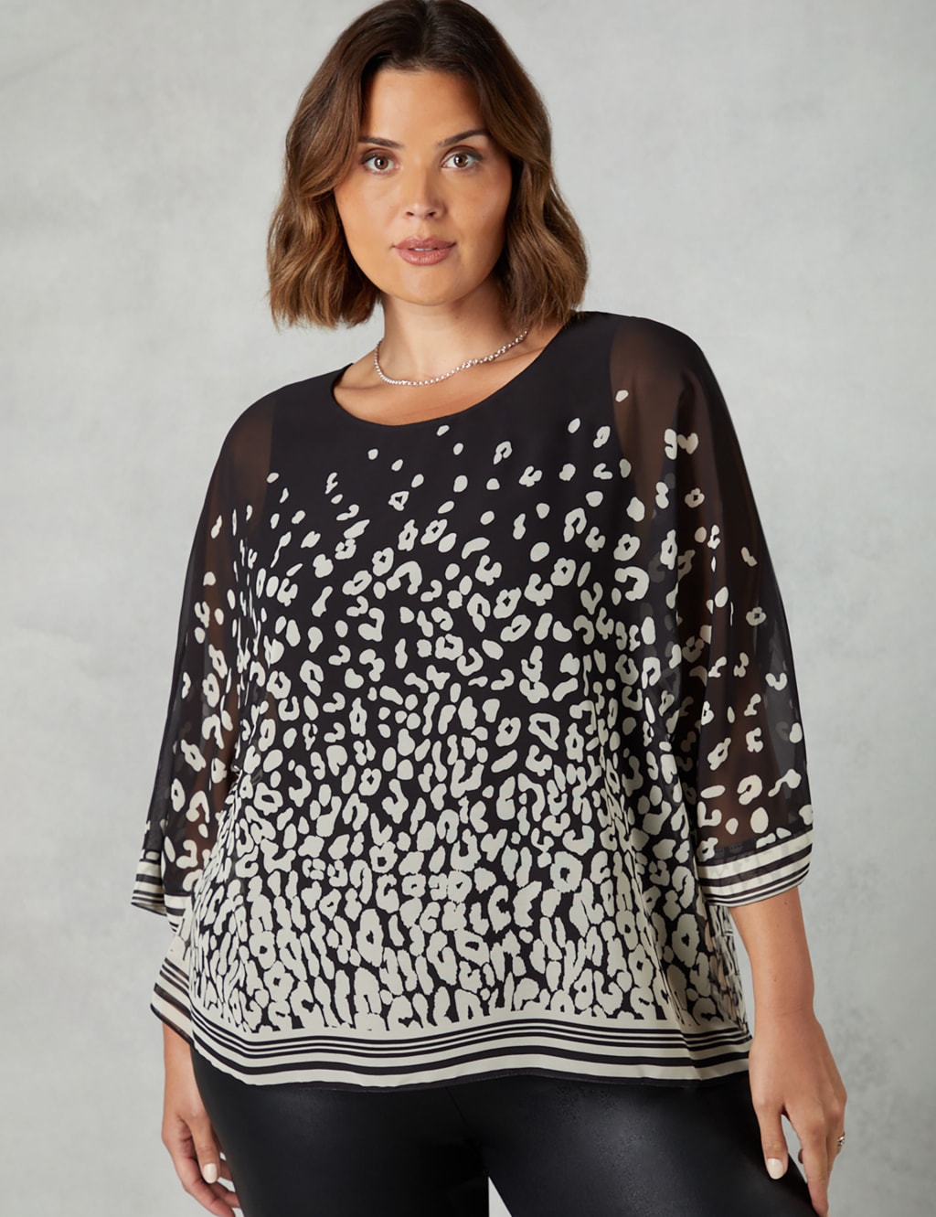 Animal Print Round Neck Oversized Top | Live Unlimited London | M&S