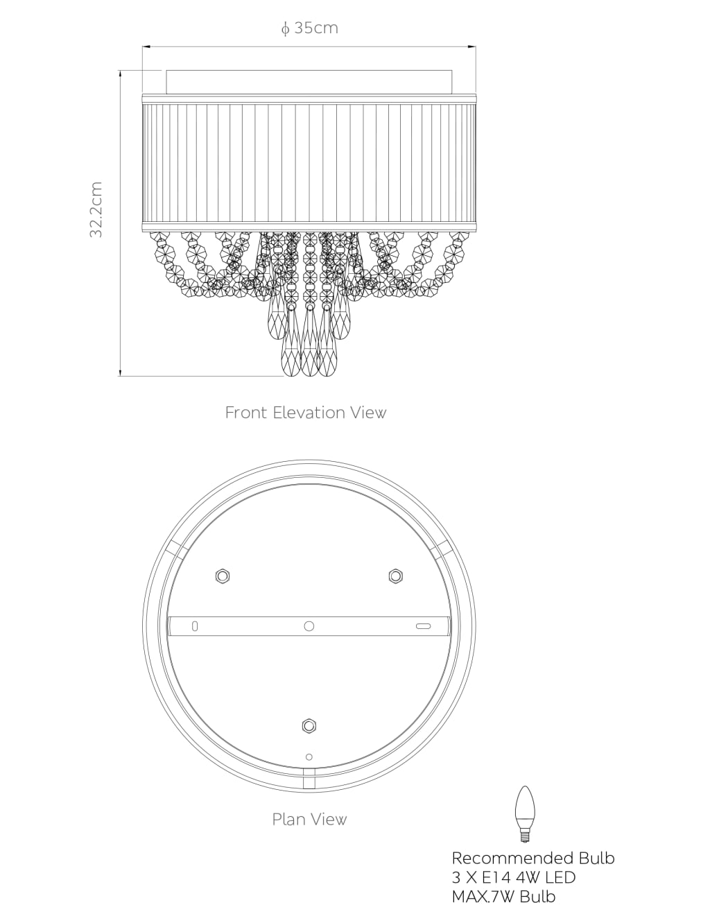 Arianne Flush Ceiling Light | M&S Collection | M&S
