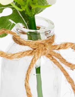 Artificial Small Flower Posey in Milk Bottle | M&S