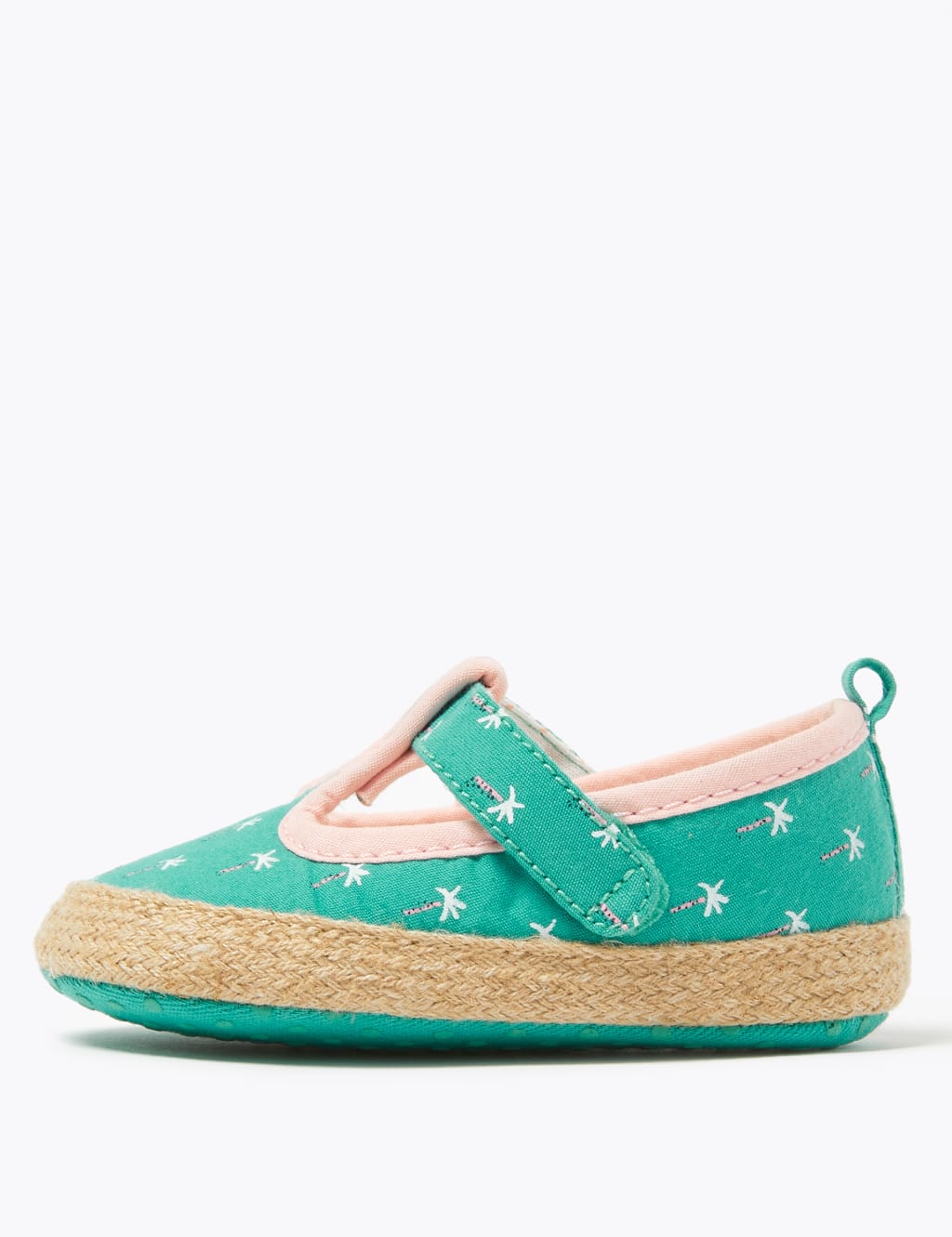 Baby Palm Tree Print Pram Shoes (0-18 Mths) | M&S
