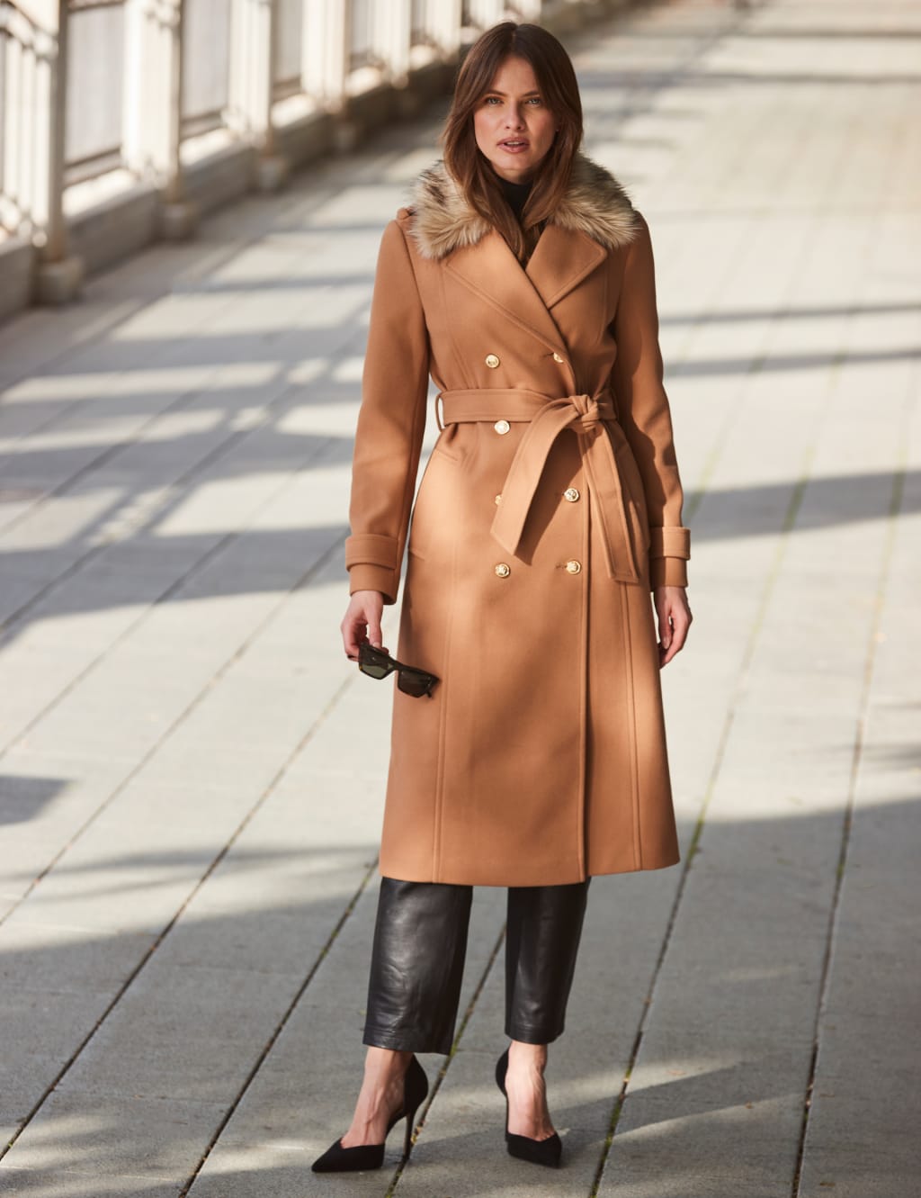 Belted Collared Longline Tailored Coat | SOSANDAR | M&S
