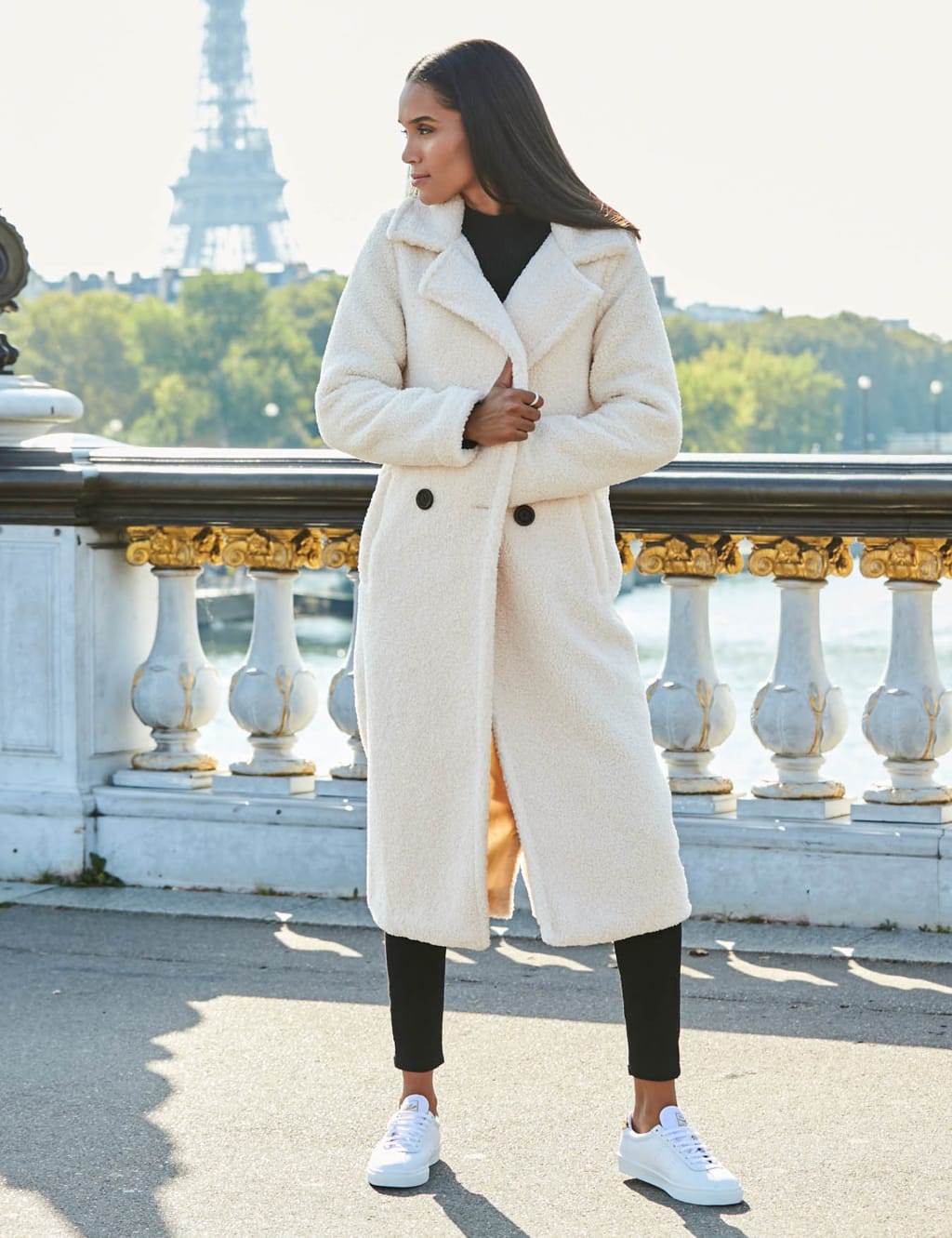 Borg Teddy Double Breasted Longline Coat | SOSANDAR | M&S