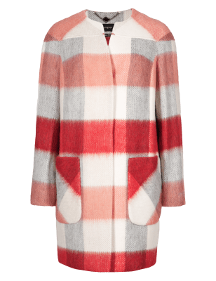 Brushed Checked Coat with Wool | Autograph | M&S