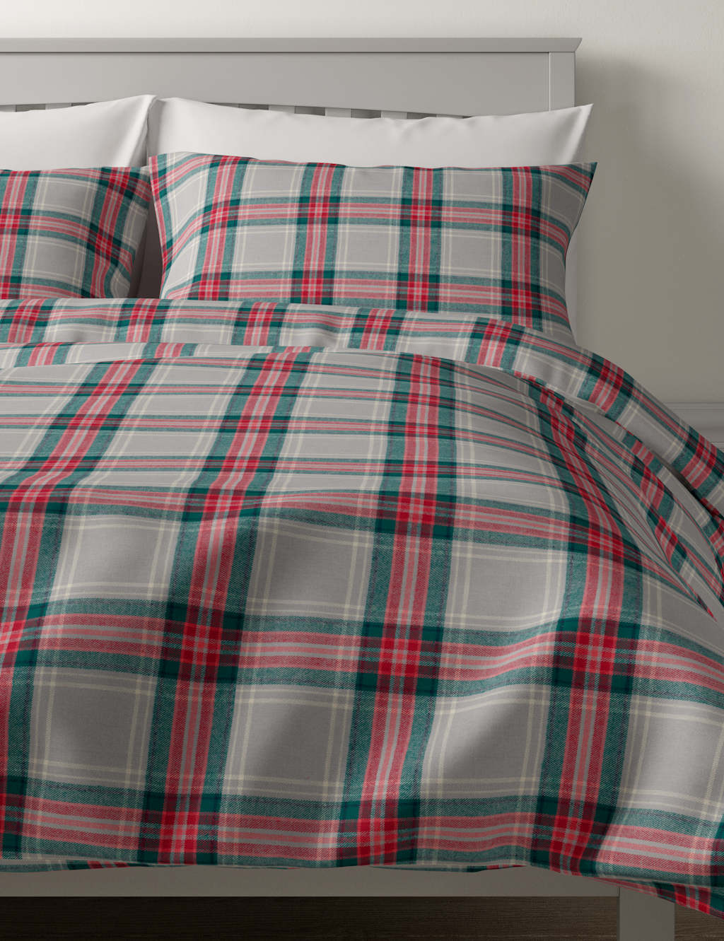 Brushed Cotton Checked Bedding Set | M&S