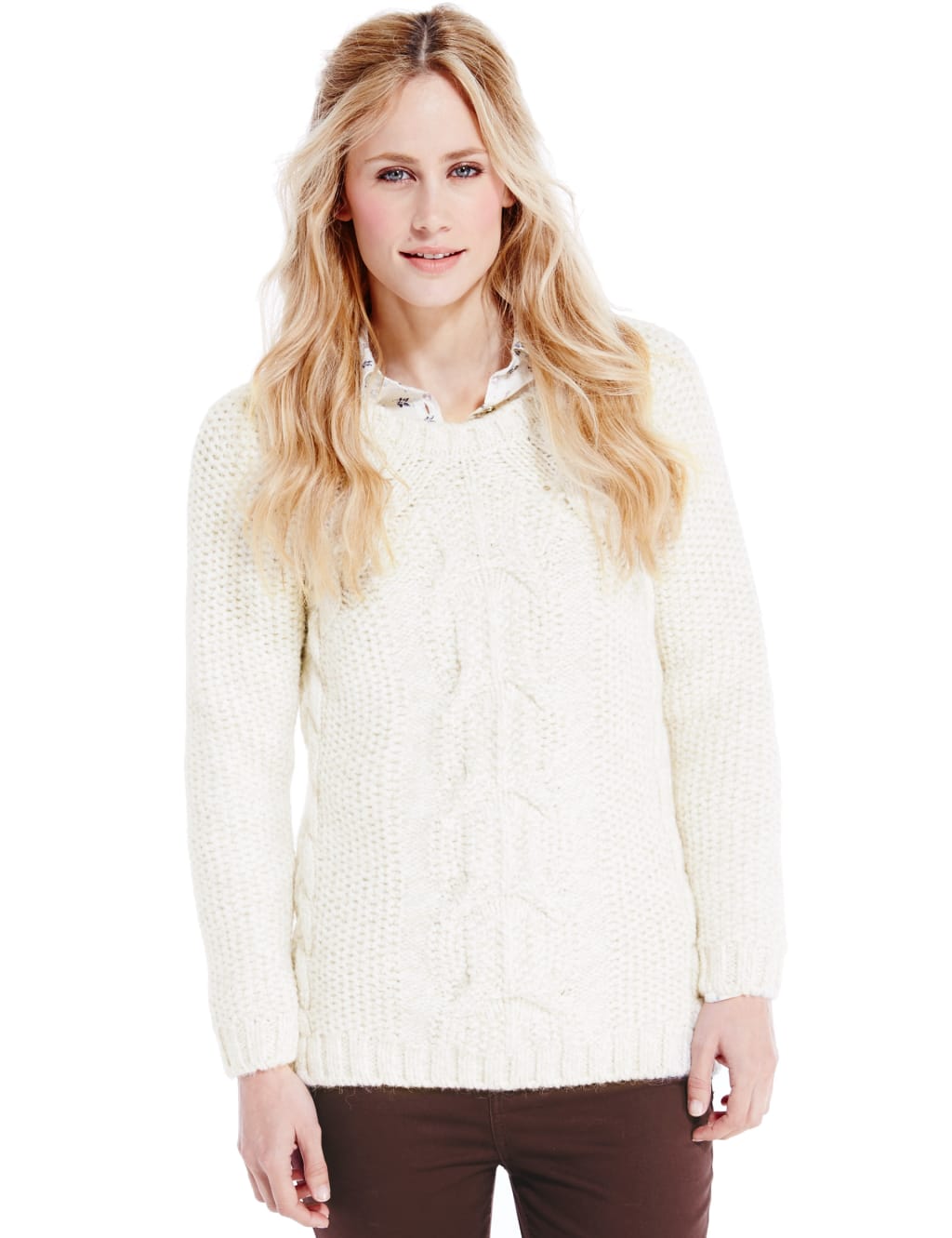 Cable Knit Jumper | Indigo Collection | M&S