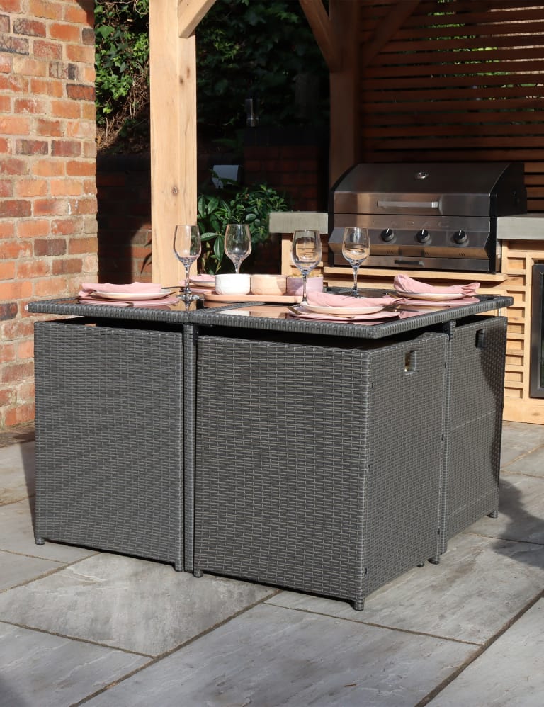 Cannes 8 Seater Rattan Garden Cube Dining Set | Royalcraft | M&S