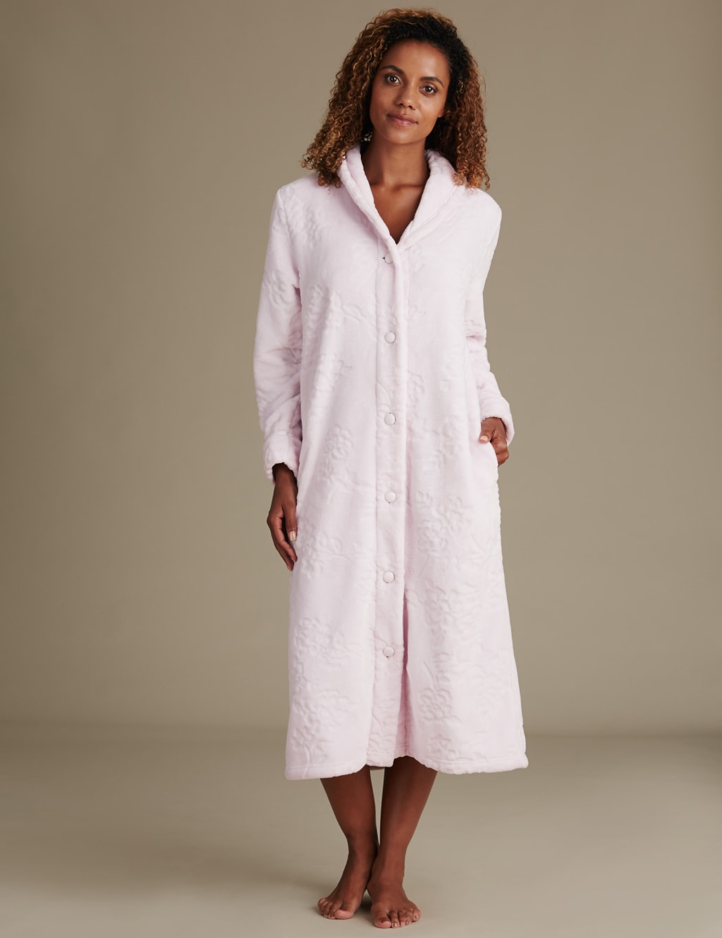 Carved Button Dressing Gown | M&S Collection | M&S