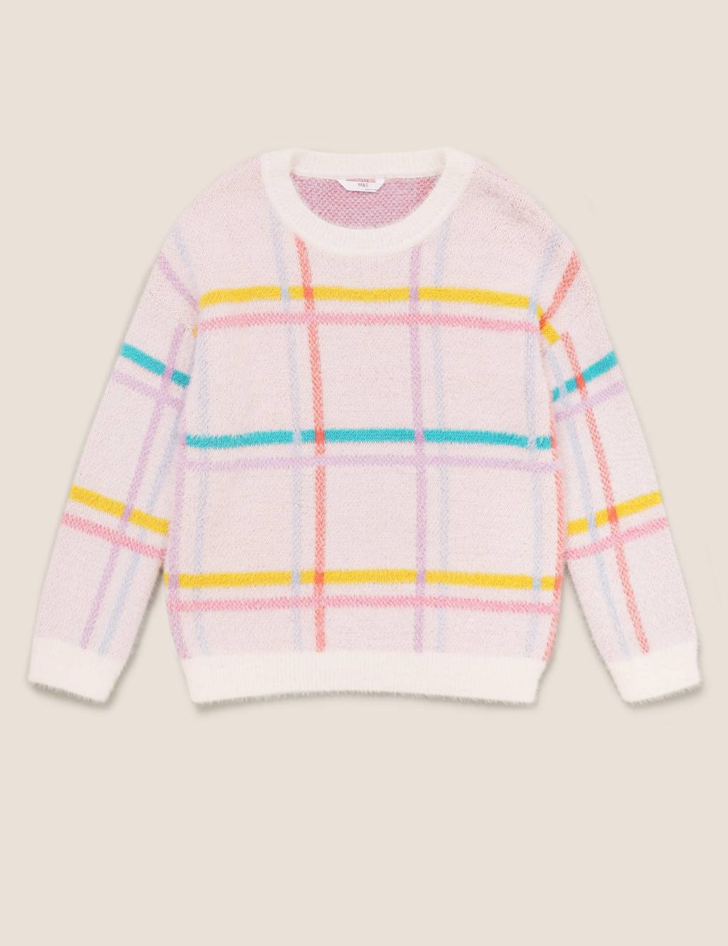 Check Knitted Jumper (6-16 Yrs) | M&S