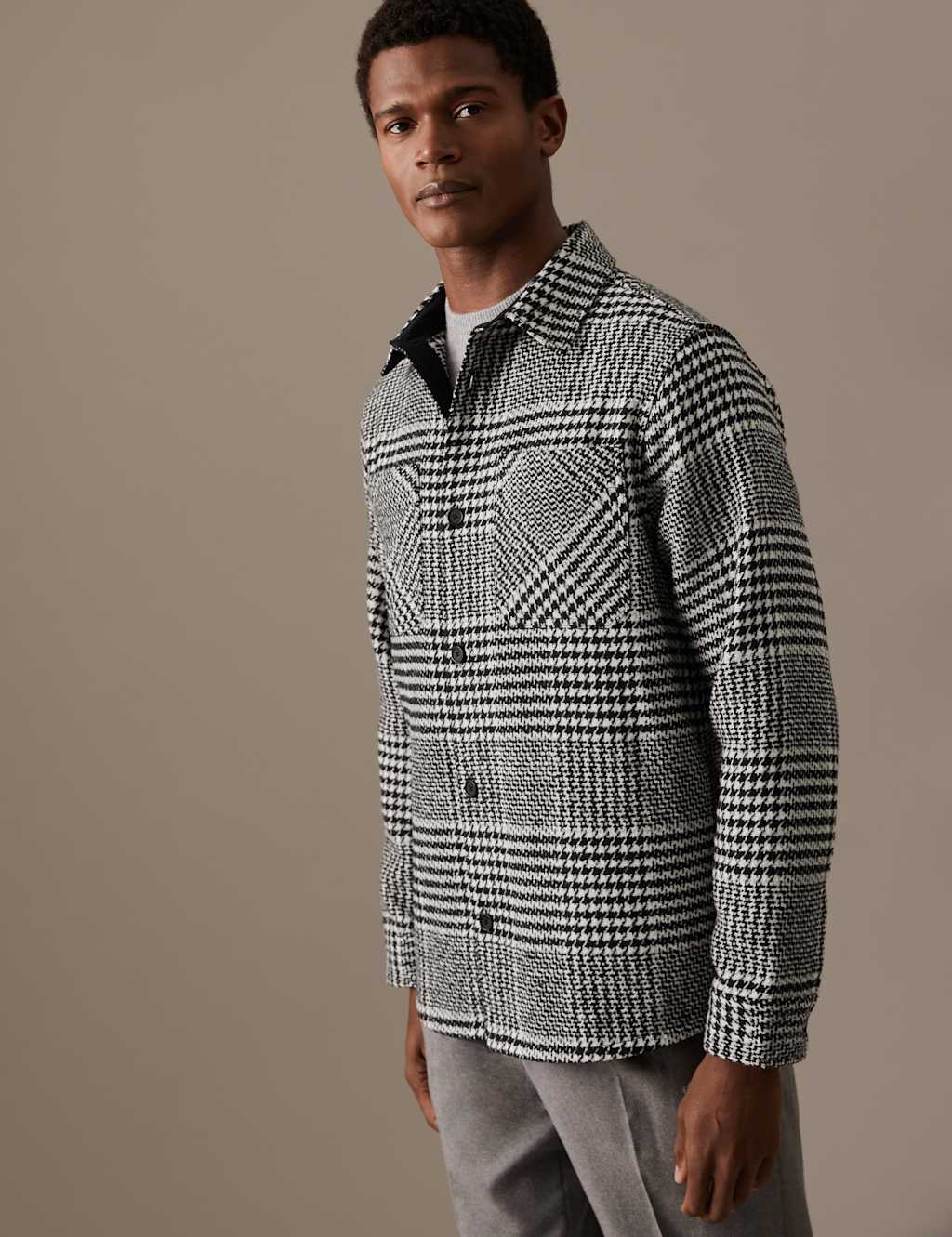 Check Overshirt with Wool | Autograph | M&S