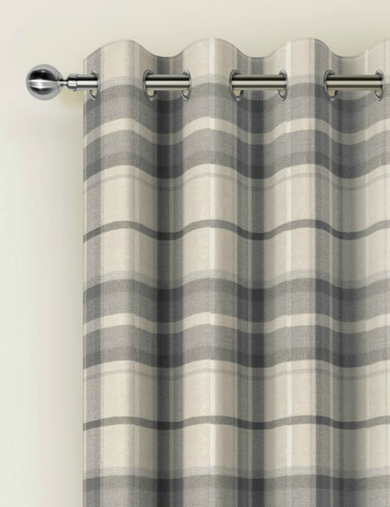 Checked Eyelet Curtains | M&S