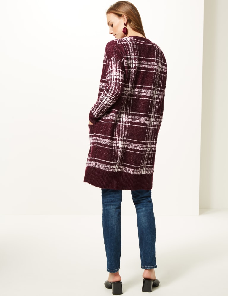 Checked Longline Cardigan | M&S Collection | M&S
