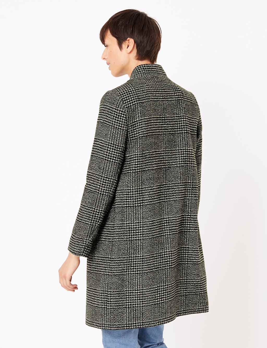 Checked Notch Neck City Coat | M&S Collection | M&S