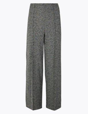 Checked Wide Leg Trousers | M&S Collection | M&S